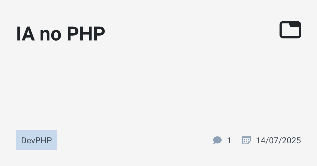 IA no PHP · DevPHP · TabNews