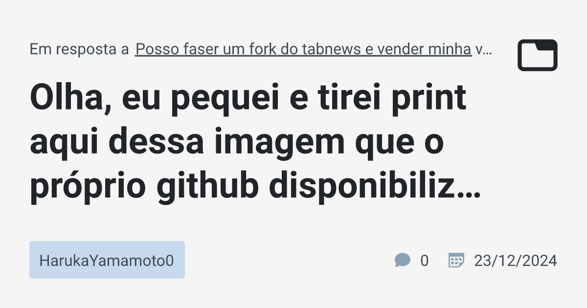 Olha, eu pequei e tirei print aqui dessa imagem que o próprio github disponib ...