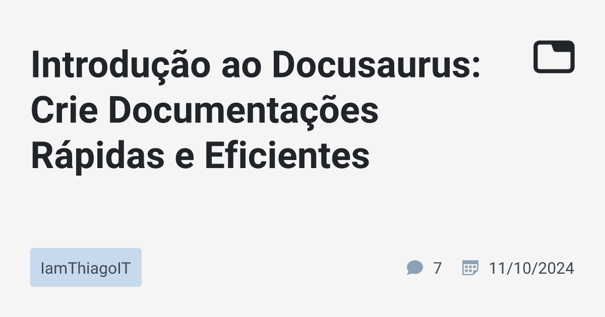 Introdução ao Docusaurus: Crie Documentações Rápidas e Eficientes ...