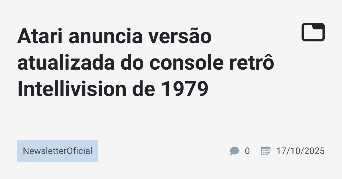 Atari anuncia versão atualizada do console retrô Intellivision de 1979 ...