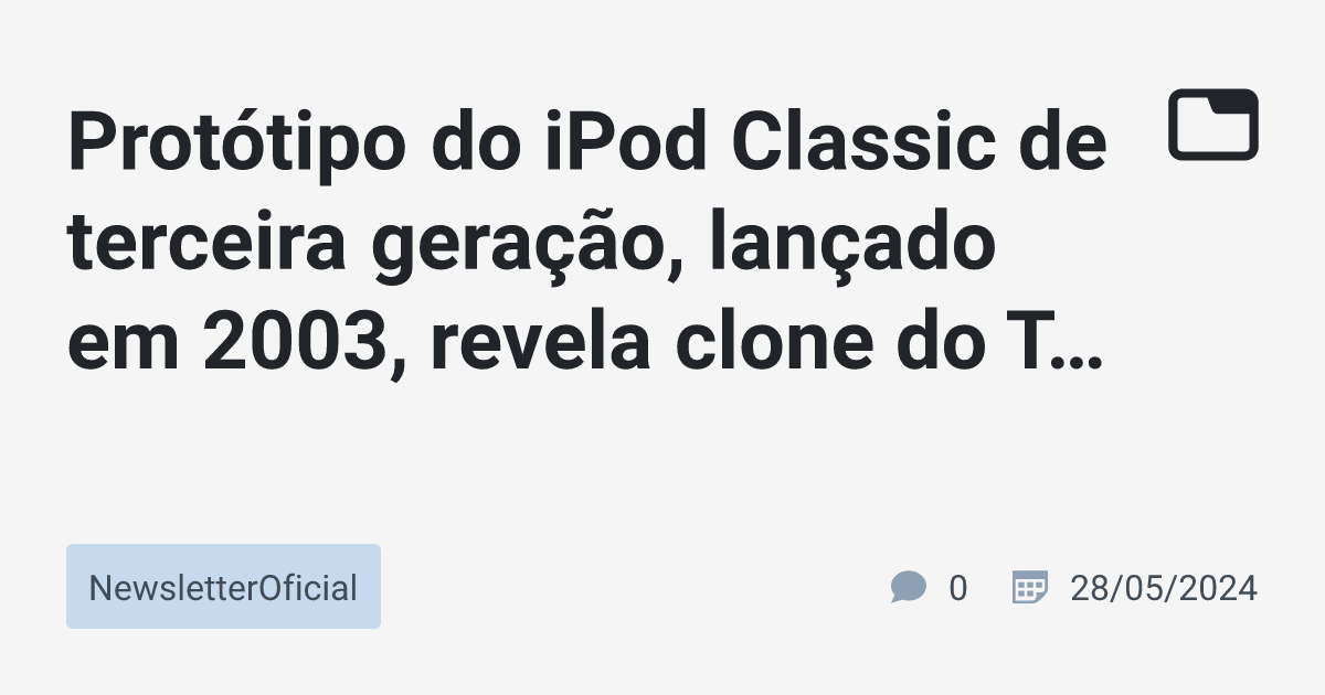 Protótipo do iPod Classic de terceira geração, lançado em 2003, revela ...