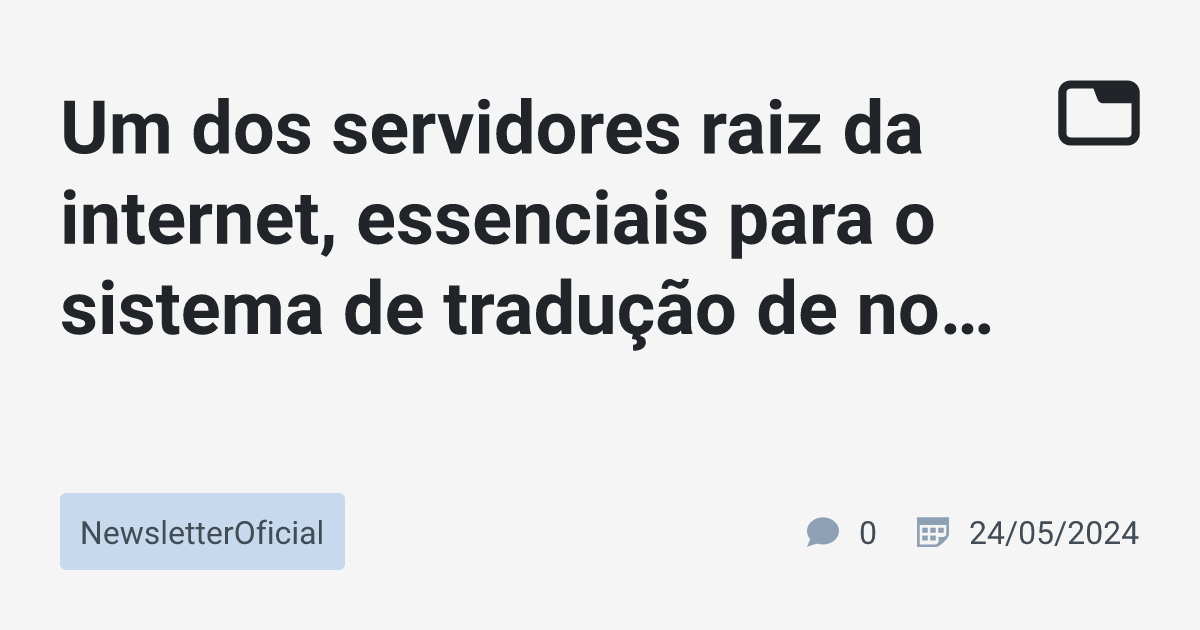 Um dos servidores raiz da internet, essenciais para o sistema de ...