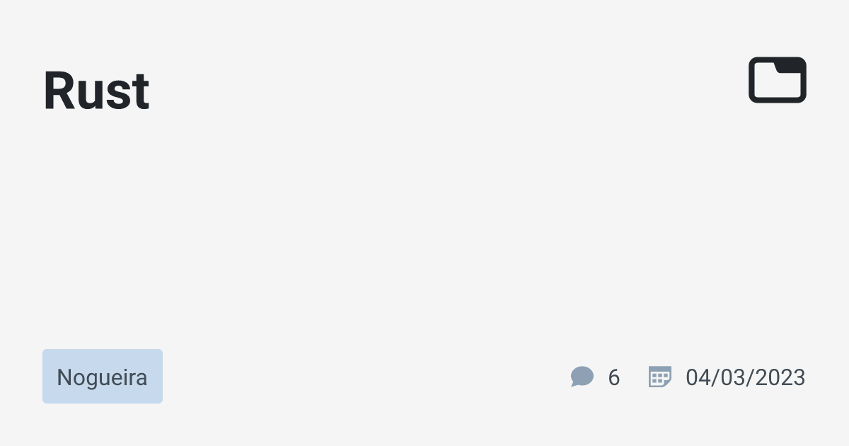 Rust · Nogueira · TabNews