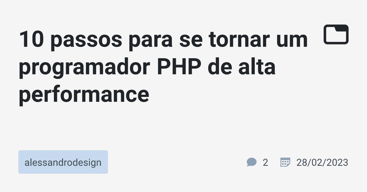 10 passos para se tornar um programador PHP de alta performance ...