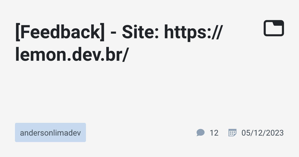 [Feedback] - Site: https://lemon.dev.br/ · andersonlimadev · TabNews