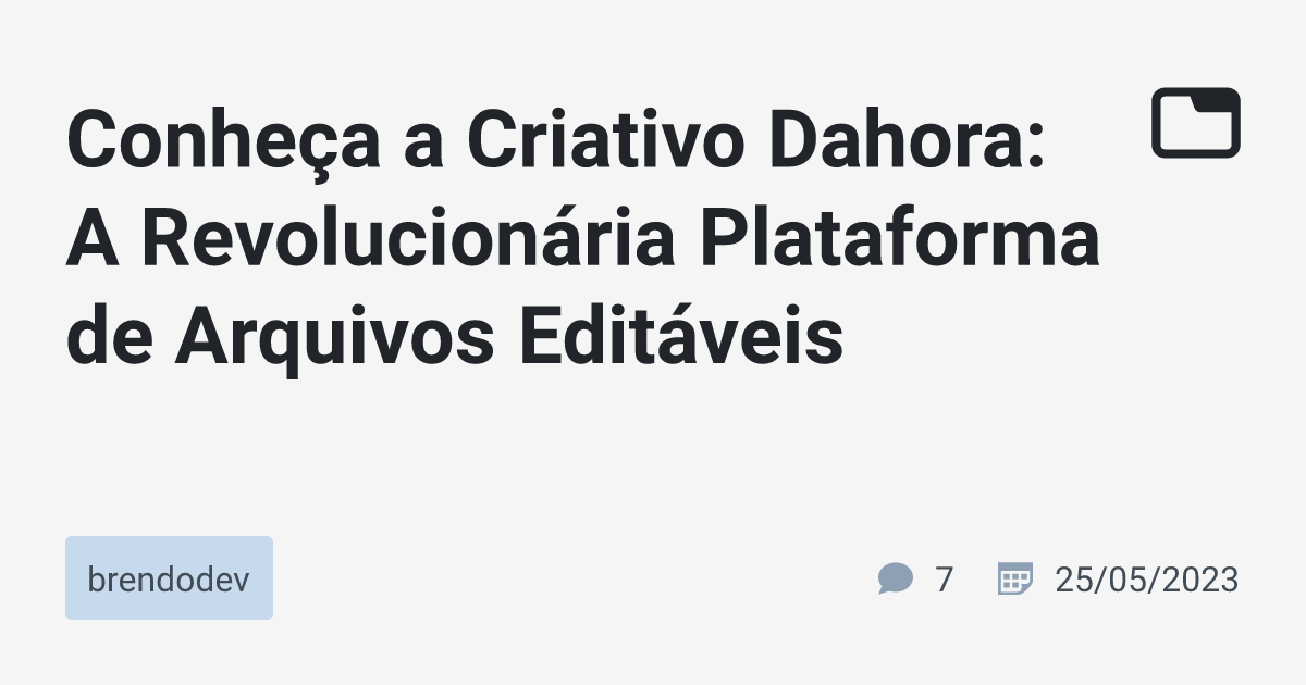 Conheça a Criativo Dahora: A Revolucionária Plataforma de Arquivos ... Conheça a Criativo Dahora: A Revolucionária Plataforma de Arquivos ...