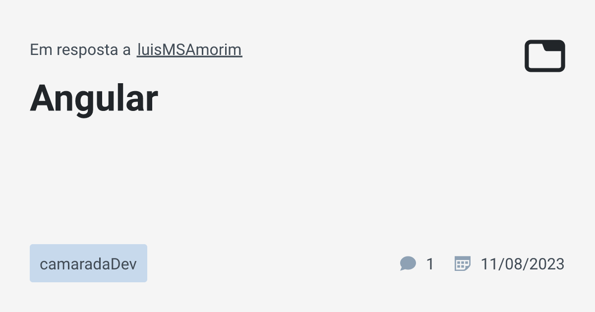 Angular · camaradaDev · TabNews