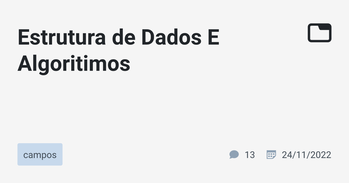 Estrutura de Dados E Algoritimos · campos · TabNews