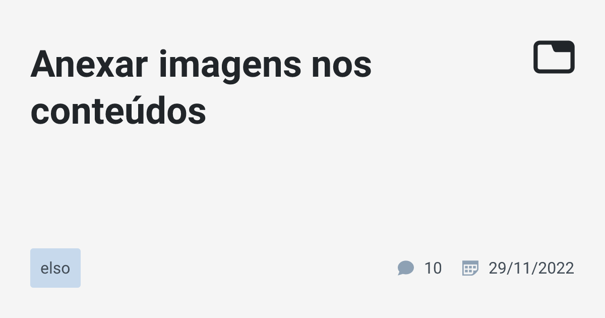 Anexar imagens nos conteúdos · elso · TabNews