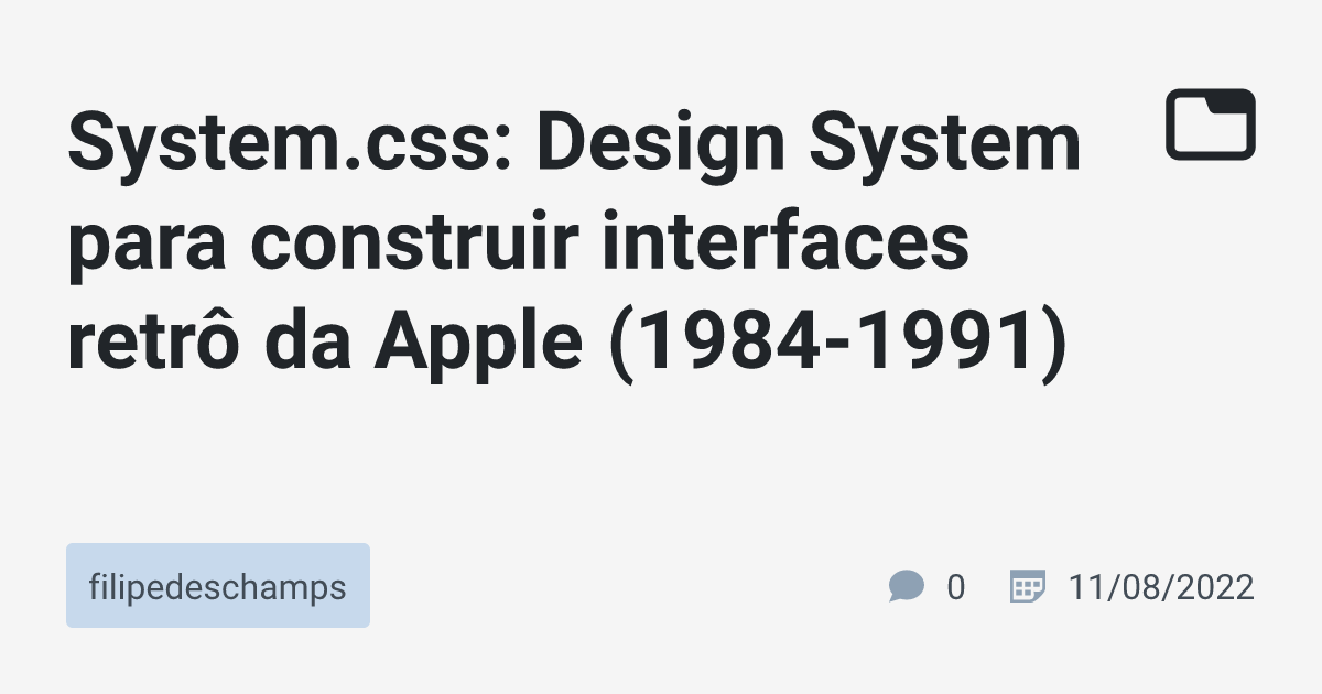 System.css: Design System para construir interfaces retrô da Apple ...