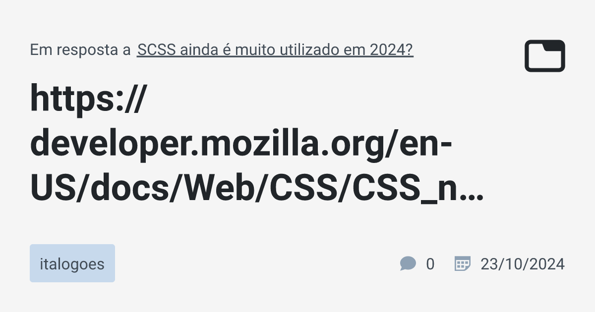 https://developer.mozilla.org/en-US/docs/Web/CSS/CSS_nesting/Using_CSS ...