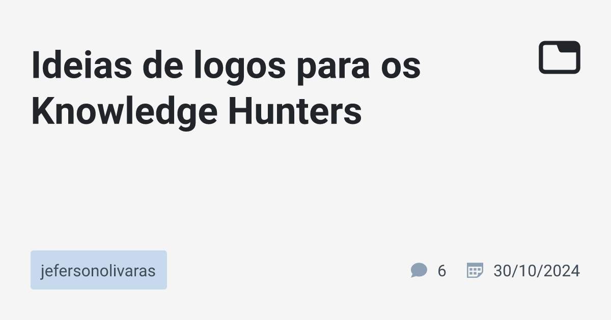 Ideias de logos para os Knowledge Hunters · jefersonolivaras · TabNews