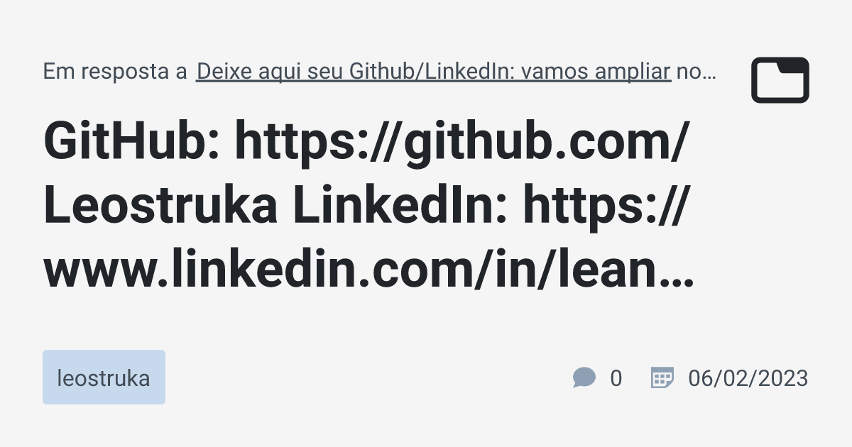 GitHub: https://github.com/Leostruka LinkedIn: https://www.linkedin.com/in/le... · leostruka ...