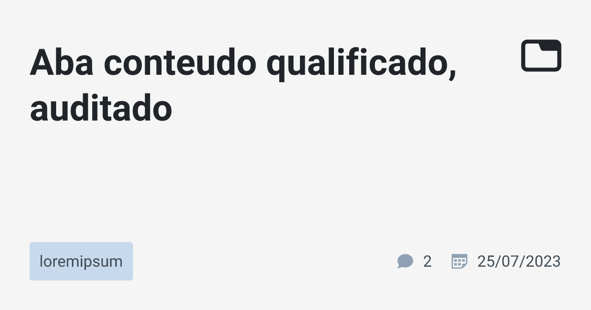 Aba conteudo qualificado, auditado · loremipsum · TabNews