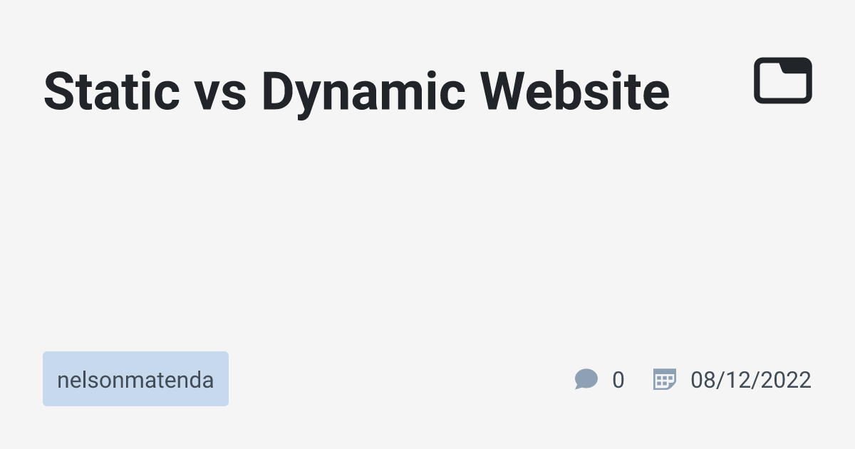 Static vs Dynamic Website · nelsonmatenda · TabNews