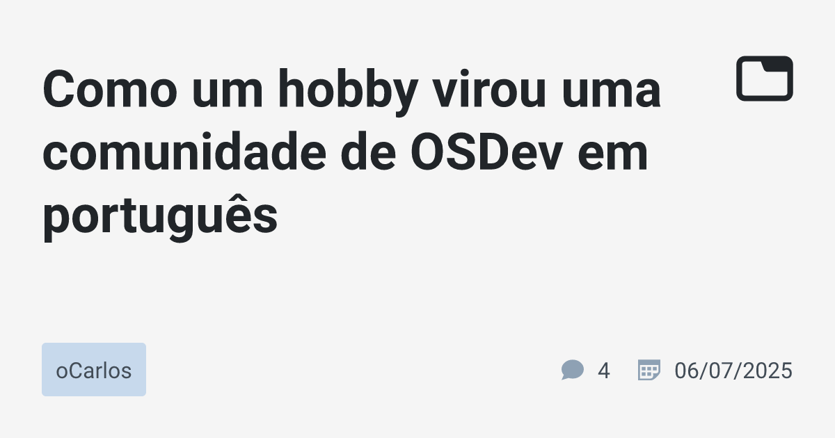 Como um hobby virou uma comunidade de OSDev em português · oCarlos ...