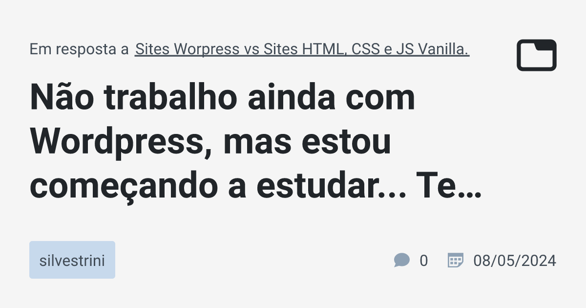 Não trabalho ainda com Wordpress, mas estou começando a estudar ...