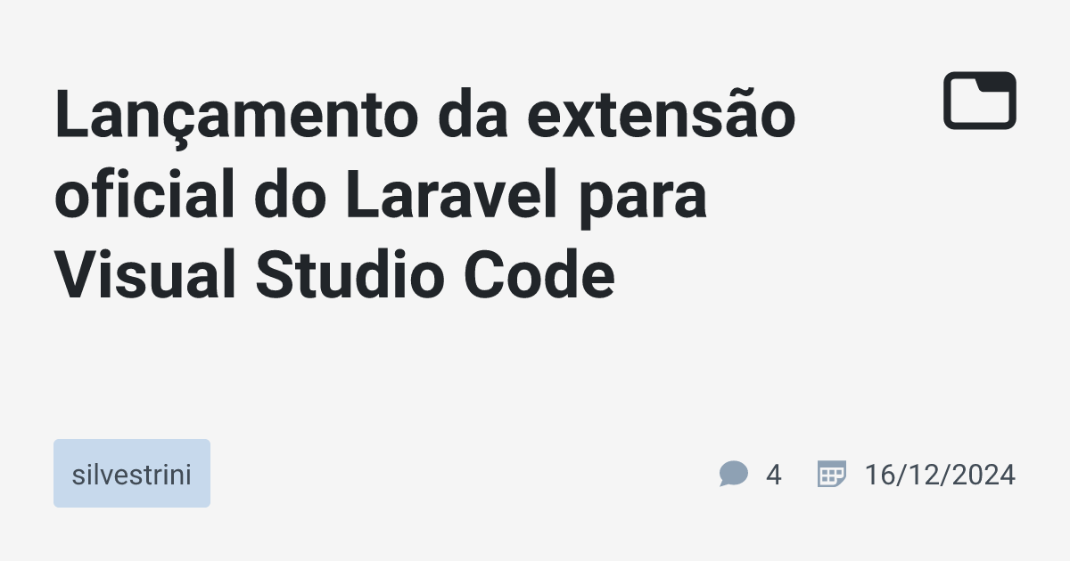 Lançamento da extensão oficial do Laravel para Visual Studio Code ...