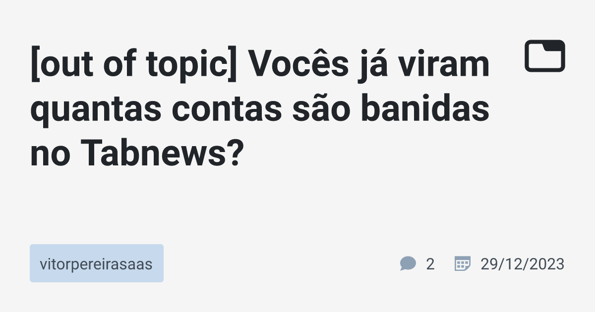 [out of topic] Vocês já viram quantas contas são banidas no Tabnews ...